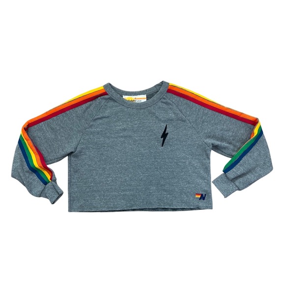 Aviator Nation | Tops | Aviator Nation Grey Classic 5 Stripe Cropped ...